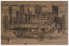 Li-Go "Mercedes Benz SLC" světelný obraz 230V 90x60cm provedení povrchu: ořech