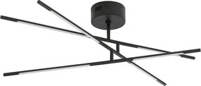 Černé kovové LED stmívatelné stropní svítidlo se stínidlem z akrylového skla 77x84 cm Raccio – Nova Luce