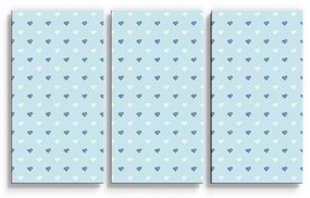 Sablio Obraz - 3-dílný Srdce na modré - 120x80 cm