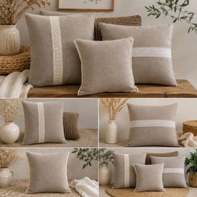 Tom Linen PROVENCE – lněný povlak s krajkou Velikost: 40x60cm
