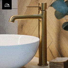 Laveo Pola, vysoká umyvadlová baterie h-297, zlatá matná, LAV-BAP_G2NB