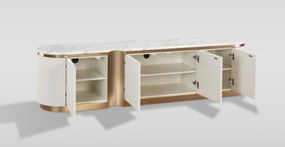 TV stolek Stilig ST916 200 cm mramor/ecru/zlatý