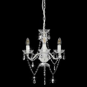 Lustr s korálky bílý kulatý 3 x E14 281596