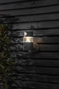 Garden Trading Venkovní nástěnné LED osvětlení na solární napájení Putney, černá barva, kov, plast