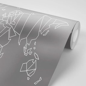 Samolepící tapeta stylizovaná mapa světa v černobílém
