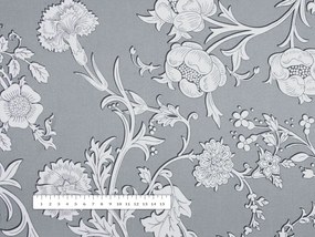 Biante Dekorační povlak na polštář PM-046 Zámecké květy na světle šedém 35 x 45 cm
