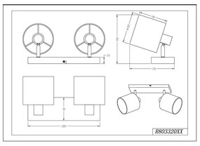 Bílé/šedé stropní svítidlo s textilním stínidlem ø 12 cm Tommy – Trio