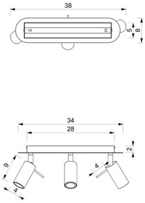 Bodové svítidlo PRESTON 3xGU10/MR11/40W/230V černá