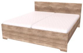 Dvoulůžková retro postel DINO, 160×200 cm Dekor: Dub kansas