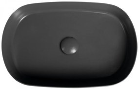 Isvea INFINITY OVAL keramické umyvadlo na desku, 55x36cm, antracit 10NF65055-2C