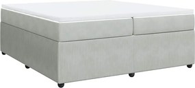 Box spring postel s matrací světle šedá 200x200 cm samet 3285662