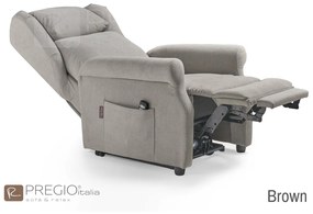 Pregio Italia sofa&relax Elektrické relaxační křeslo Brown Provedení: El. polohovací křeslo + odnímatelné područky + stolek, Vzorník látek: tekno fibra 22 navy blue