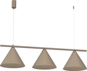 Závěsné svítidlo Capital, 3x tmavě obéžové kovové stínítko, (fi 32cm), be
