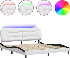 Rám postele s LED bez matrace Hvar bílý a černý 180x200 cm 3213954