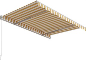 Automatická zatahovací markýza 300 x 250 cm žlutobílá 3068868