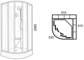 Ravak Supernova - Sprchový box 91x91 cm, s vaničkou a příslušenstvím, bílá/čiré sklo 80677112Z1