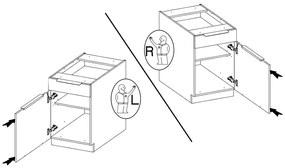 ARONA | dolní skříňka 50 D 1F 1S se zásuvkou a policí PREMIUM BOX | 50 cm | UNI | černá/kašmír