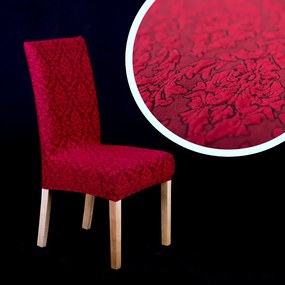 Napínací potah na židli s opěradlem Baroko - bordo