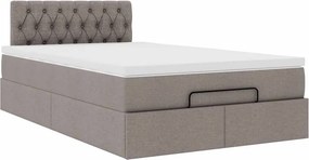 Osmanský rám postele s matrací taupe 120x200cm textil 3311536