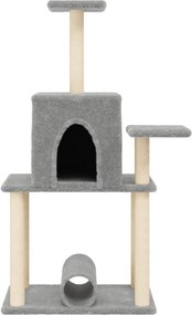Škrabadlo pro kočky se sisalovými sloupky světle šedé 122 cm 172089