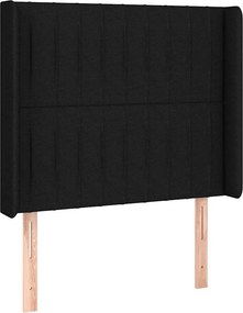 Box spring postel s matrací a LED černá 90x190 cm textil 3138439