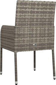 vidaXL Zahradní židle s poduškami 4 ks polyratan [319888] Barva: Šedá