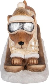 Dekorace jezevčík v lyžařském obleku Dachshund - 50*23*29 cm