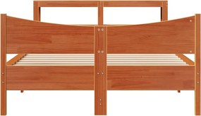 Rám postele s čelem voskově hnědý 150 x 200 cm masivní borovice 3306302