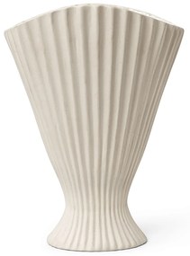ferm LIVING Designová váza Fountain Off White, krémová barva, keramika