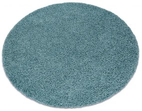 Kulatý koberec jednobarevný SOFFI shaggy 5cm modrý Rozměr: průměr 100 cm