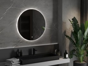 Mexen Erg osvětlené koupelnové zrcadlo, kulaté 80 cm, LED 6000K, proti mlžení - 9823-080-080-611-00