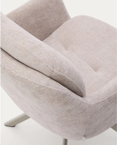 Béžové čalouněné jídelní křeslo s područkami Lexa – Kave Home