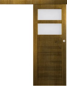 posuvné interiérové dveře na stěnu vasco doors BRAGA model 3 Průchozí rozměr: 70 x 197 cm, Orientace dveří: Levé dveře, Dekor: Dub Santa