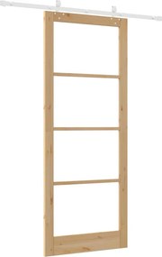 Posuvné dveře 93 x 232 cm Masivní borové dřevo a sklo Přírodní 3332235