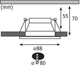 Paulmann 93410 LED Cole, set bodovek v bílo-stříbrné úpravě, 3x6,5W LED 2700K tříkrokové stmívání, prům. 8,8cm, IP44