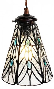 Závěsná Tiffany lampa modré kamínky Blue Gems – 15x115 cm