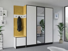 Šatní skříň EDEN 14 bílý + žlutý Vzor 1