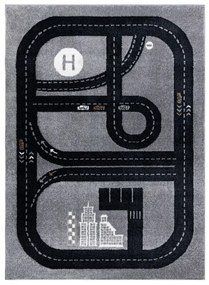 Hans Home | Dětský kusový koberec Fun Track grey - 200x290