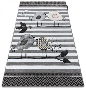 Dětský kusový koberec PETIT ptáčci šedý Rozměr: 140x190 cm
