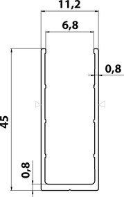 Aqualine WALK-IN rozšiřovací stěnový profil 45mm NDWI-45