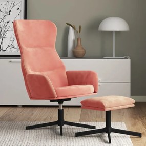 Relaxační křeslo se stoličkou růžové samet,  3097488 HangarStore.cz
