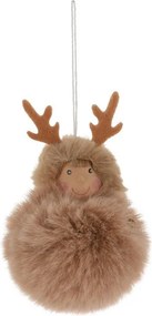 Závěsné děvčátko s parohy – hnědé 11 cm