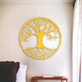 Strom života 8 - kovový obraz na zeď Velikost: 150cm, Barva: Yellow