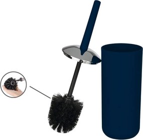 Uzavíratelný zásobník na WC BRASIL, barva modrá + štětka WC, WENKO