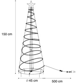 Vánoční stromek bílý vč. LED IP44 - Puno