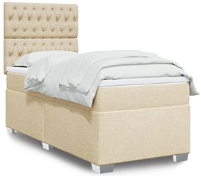 Box spring postel s matrací krémová 80 x 200 cm textil 3290327