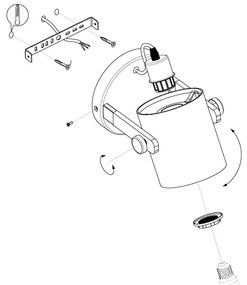 Eglo 43427 - Nástěnné svítidlo HORNWOOD 1 1xE27/28W/230V