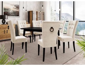 Čalouněná jídelní židle ST67 + klepadlo, Barva:: černá, Barva: černá, Potah: Magic Velvet 2258