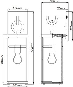 Velká venkovní lucerna Elstead PORTER L 56 cm zvětralý zinek