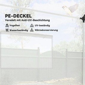 Outsunny Zahradní Skleník 2x3x2 m Tunelový Skleník s 4 Síťovými Okny a Zipovým Dvéřím Proti UV pro Terasu Zahradu Bílý